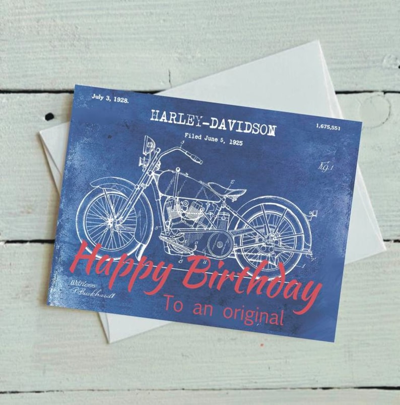 Harley Davidson Birthday Card, Personalize This Motorcycle Card or ...
