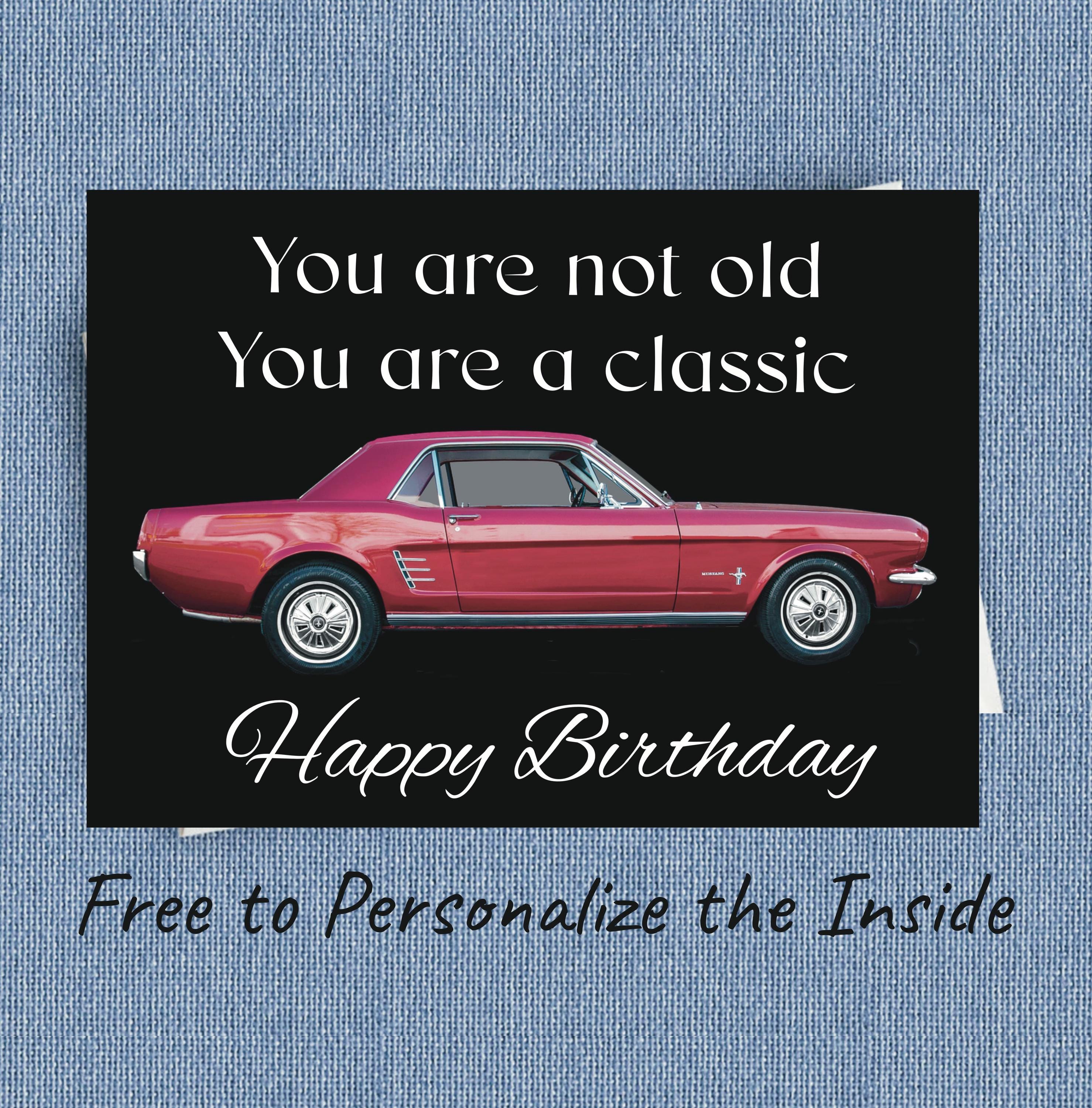 Ford Mustang Birthday Card: Classic Car Lover Gift - Etsy