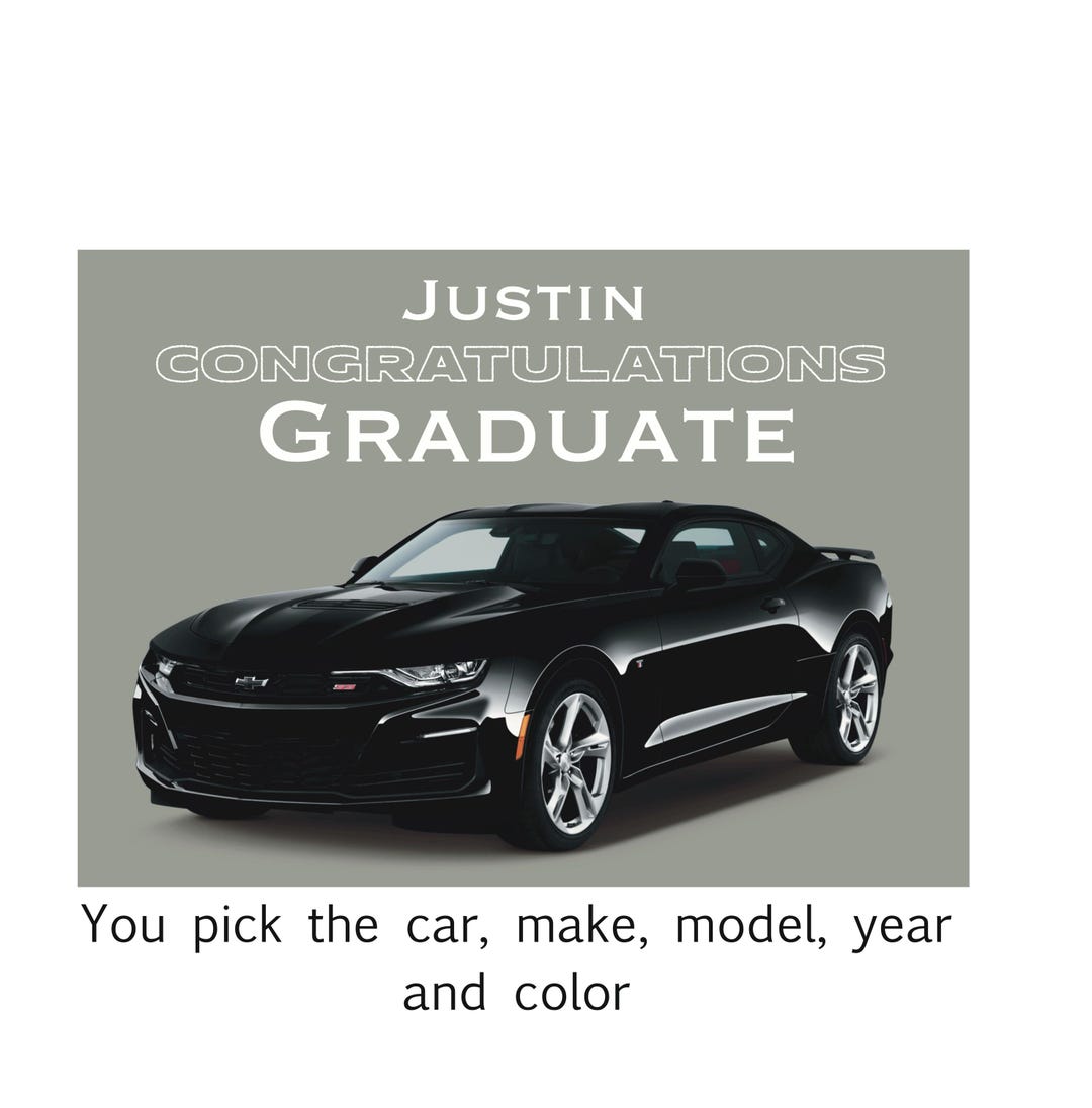 Congratulations Graduate Card, a Corvette, Mustang, Ford, GM or Any Car ...