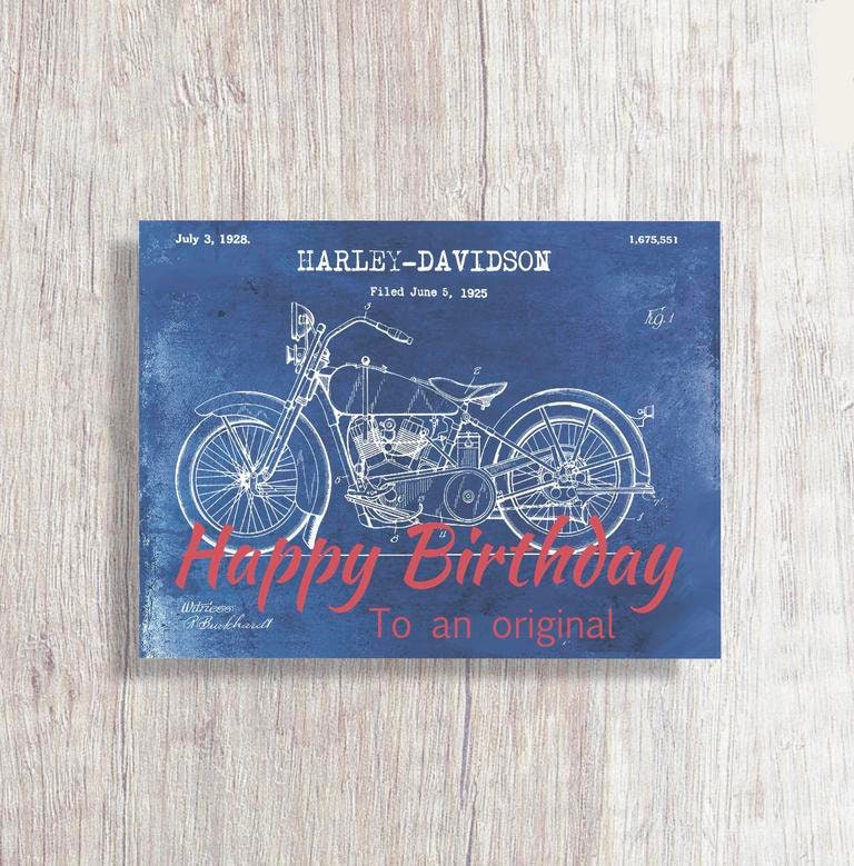Harley Davidson Birthday Card, Personalize This Motorcycle Card or ...