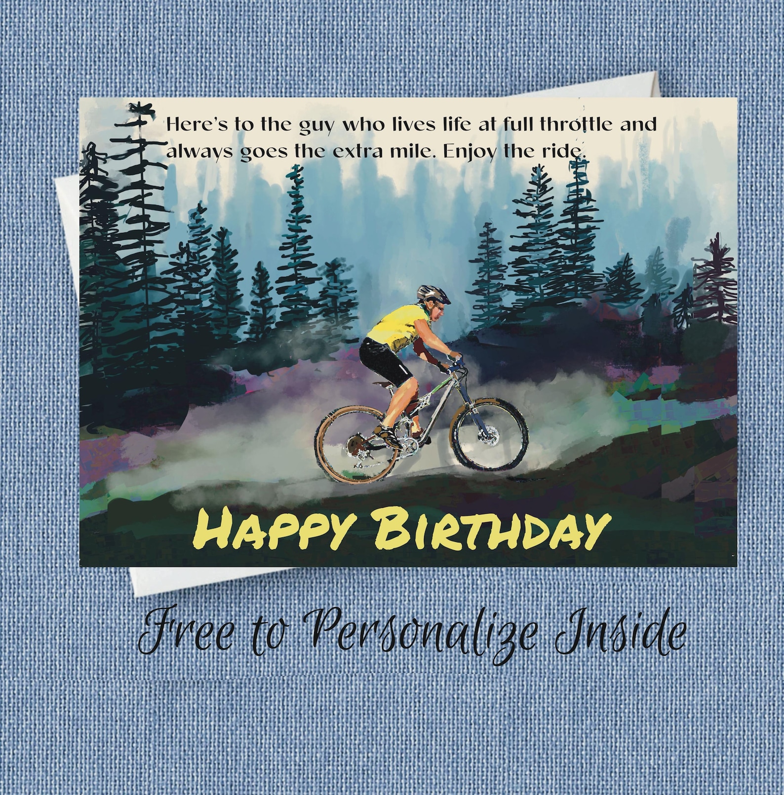 Mountain Bike Birthday Card, This Cycling or Biking Birthday Card is ...