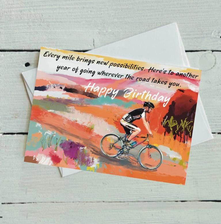 Cycling Birthday Card, This Bicycling or Mountain Biking Birthday Card ...