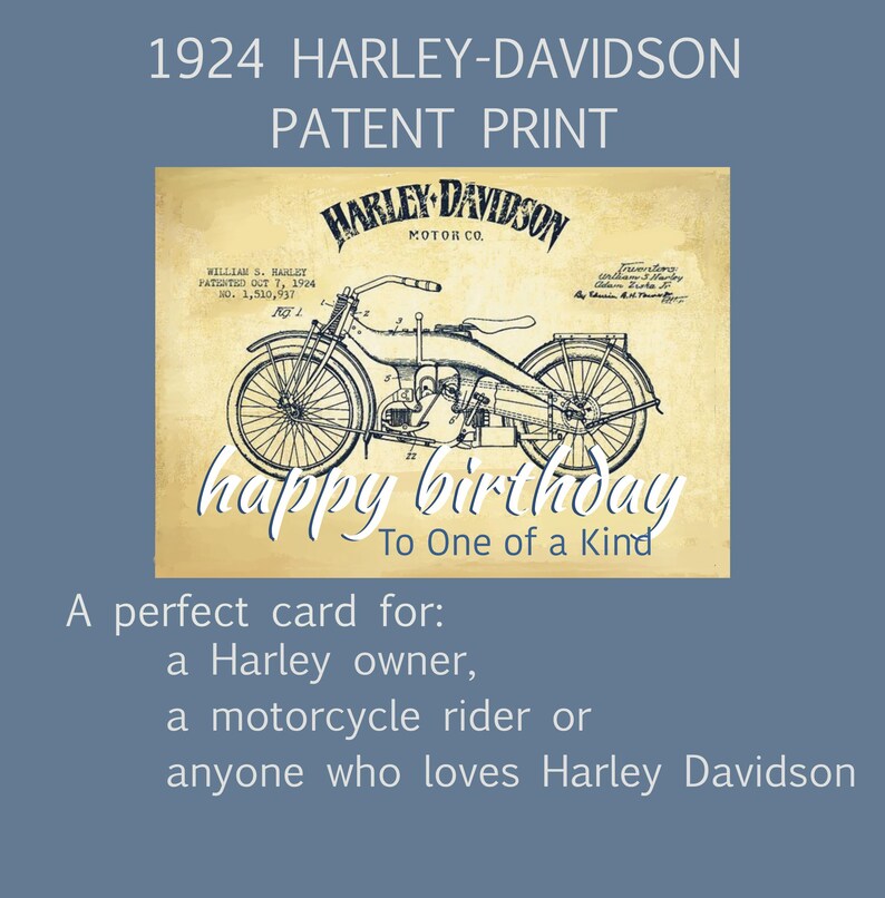 Harley-davidson Birthday Card, Personalize This Motorcycle Card or ...