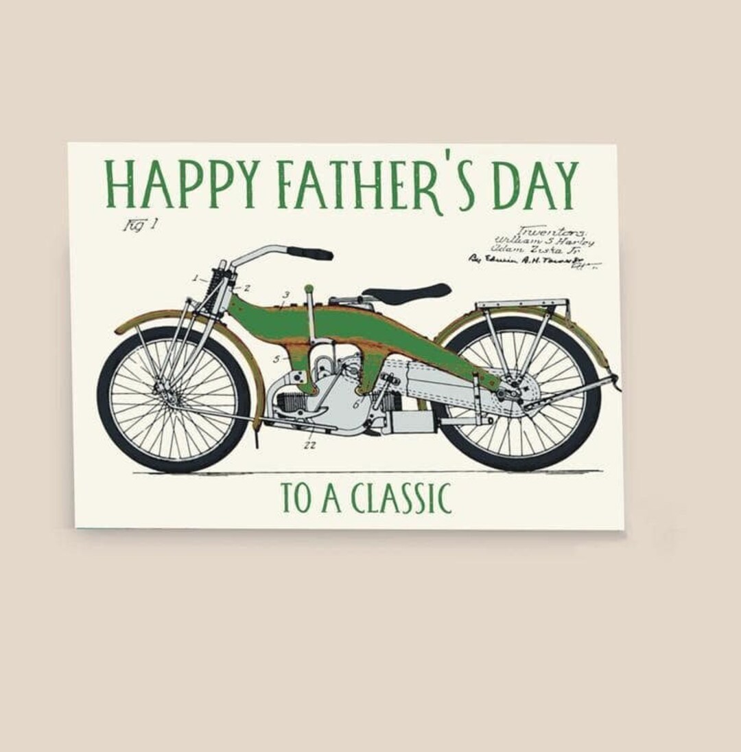 Harley Davidson Fathers Day Card, Motorcycle Card or Biker Card for Dad ...