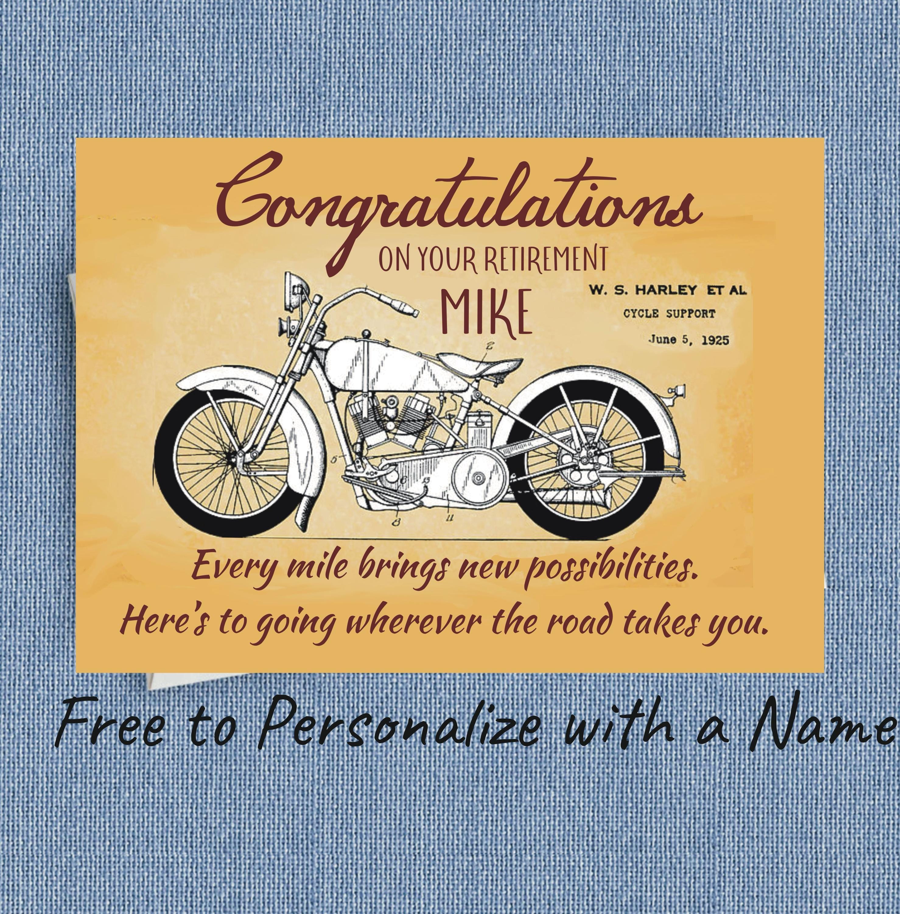 Harley Davidson Retirement Card: Motorcycle Congratulations, Free to ...