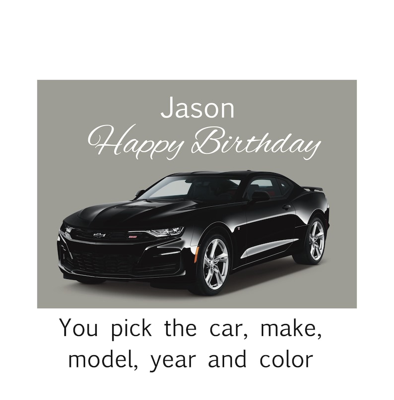 Personalized Car Birthday Card, Customize With Any Make, Model, Year ...
