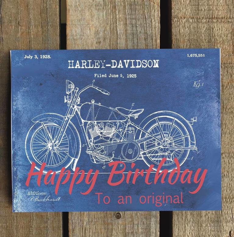 Harley Davidson Birthday Card, Personalize This Motorcycle Card or ...