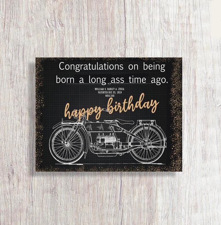 Harley Davidson Birthday Card, Personalize This Motorcycle Card or ...