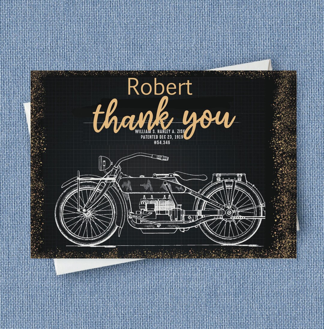 Motorcycle Harley-davidson Card, This Personalized Bike Card is a Great ...