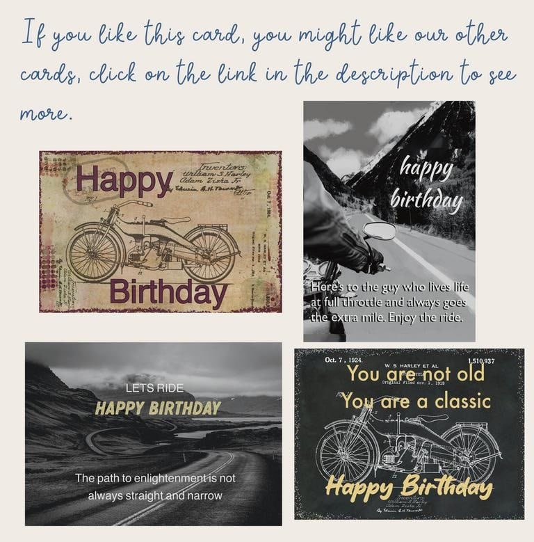 Harley Davidson Birthday Card, Personalize This Motorcycle Card or ...