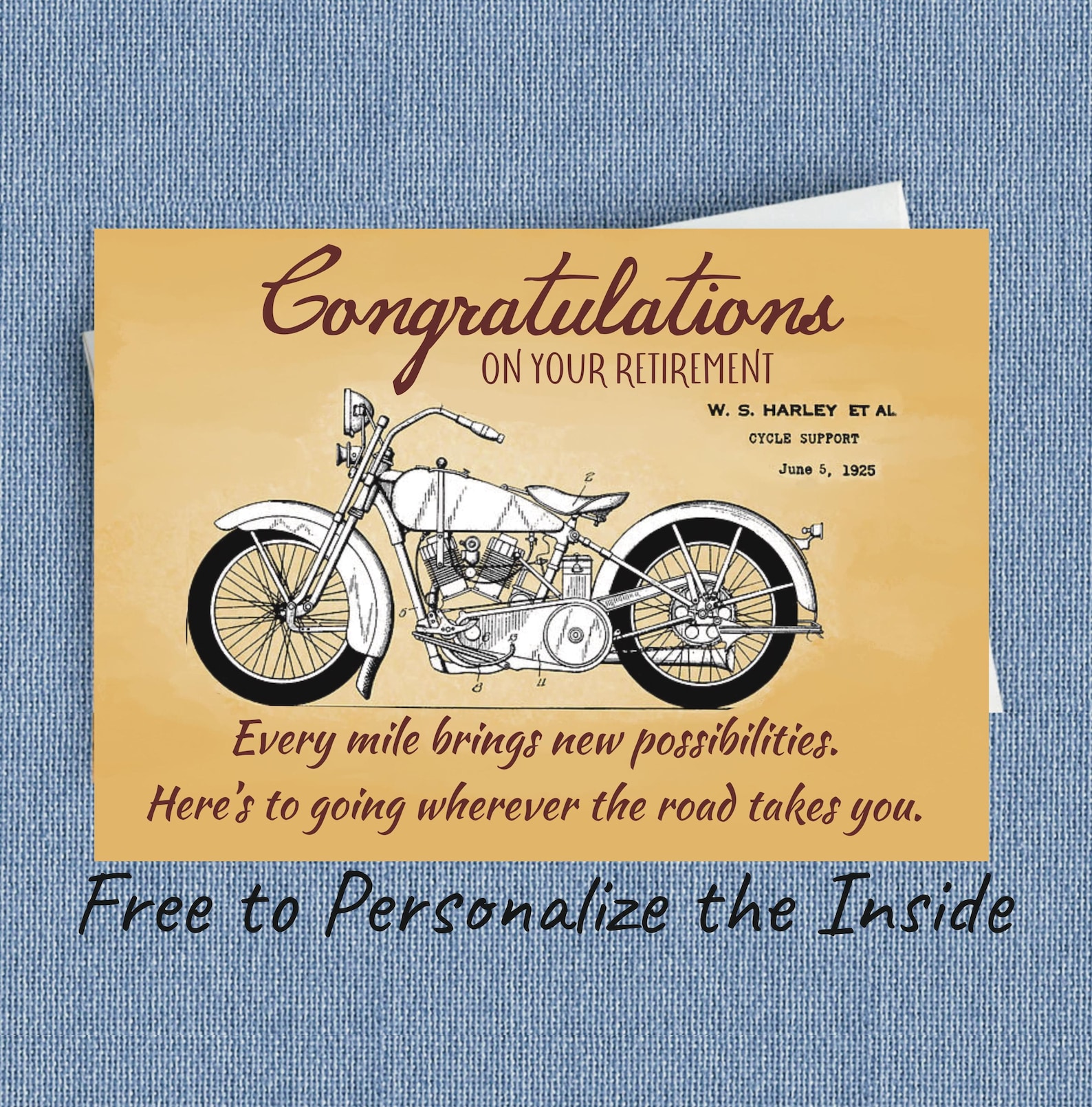 Harley Davidson Retirement Card: FREE to Personalize Inside ...