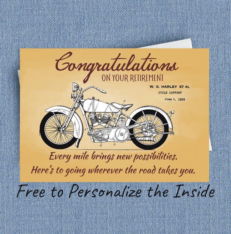 Harley Davidson Retirement Card: FREE to Personalize Inside ...