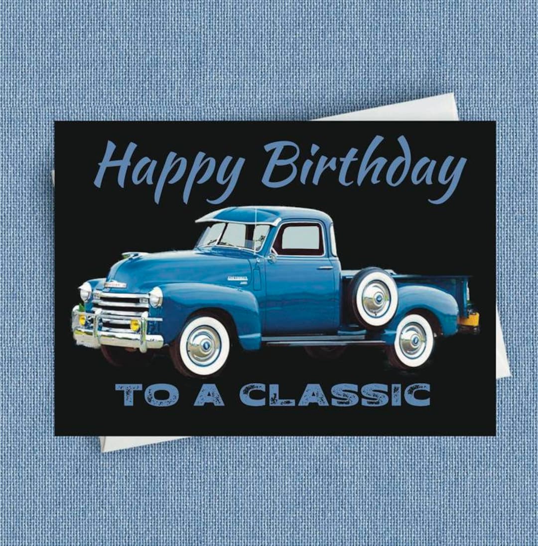Chevy Pickup Birthday Card, Vintage 1956 Chevrolet Truck Card, Great ...