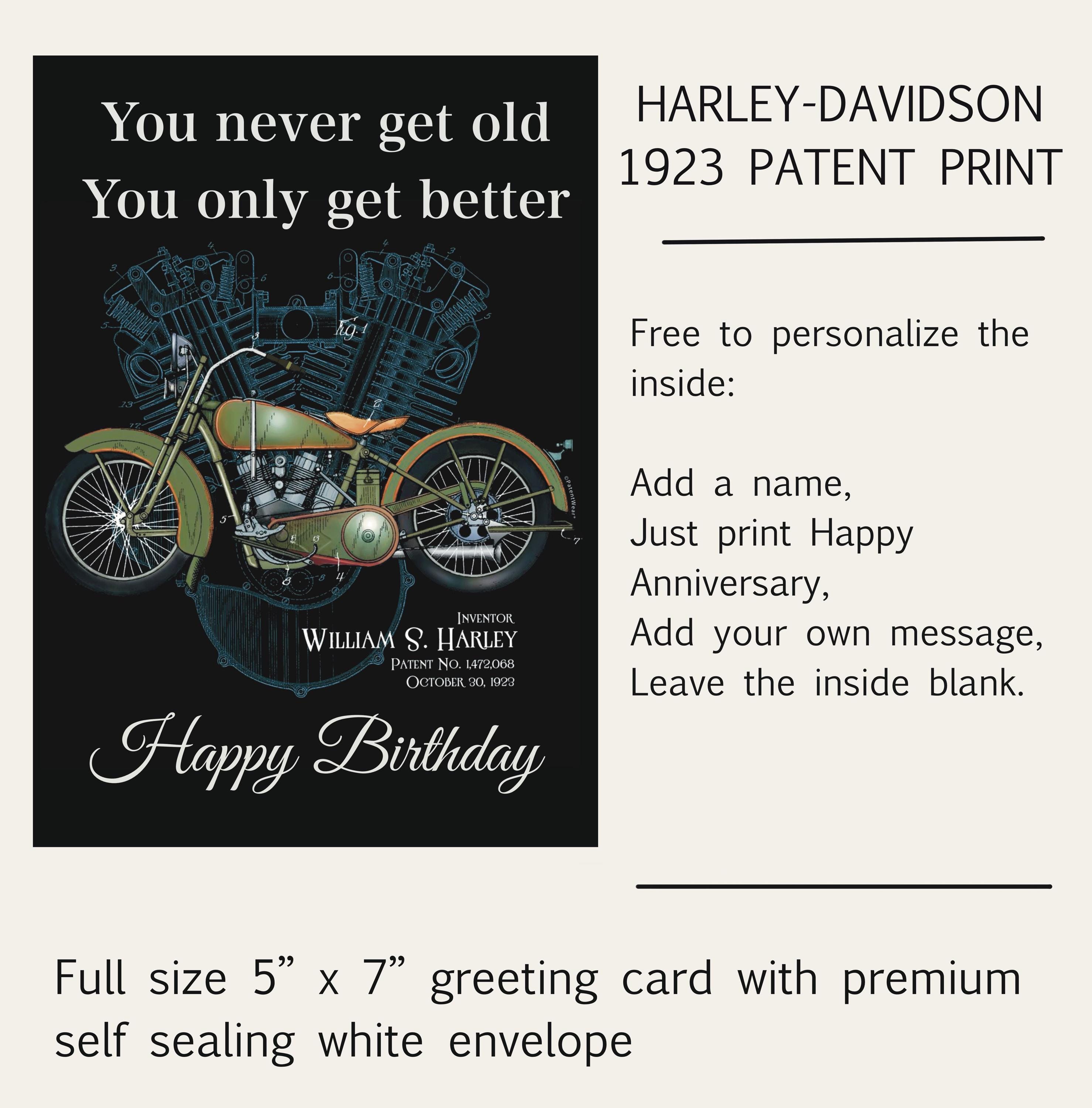 Harley-davidson Birthday Card: Personalized Motorcycle Biker Card - Etsy