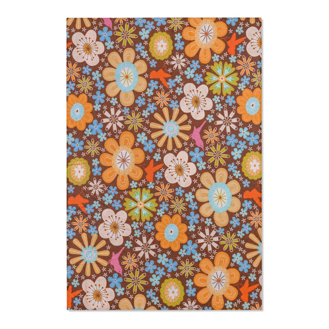 Blossom Burst: 70s Flower Power Rug - Etsy