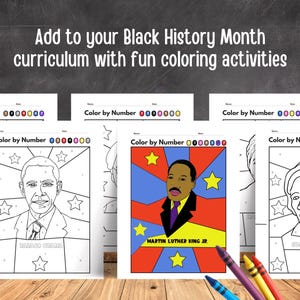 Black History Month Color by Number Printable Activity | 14 Coloring ...