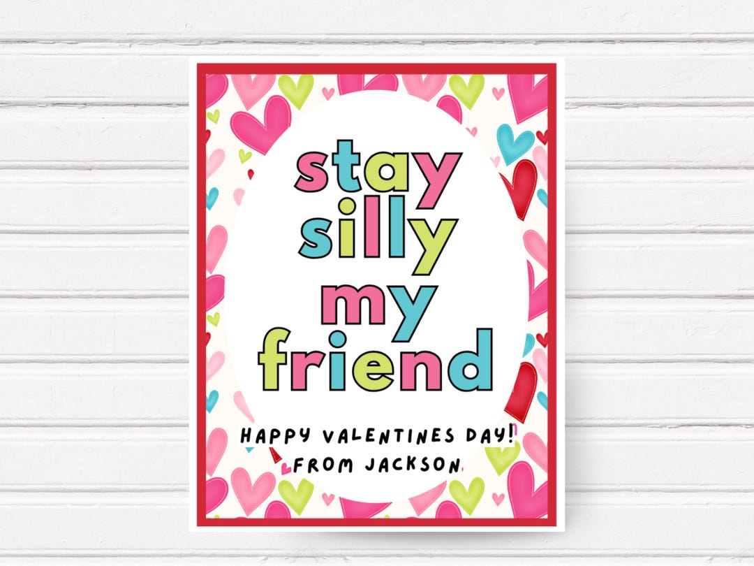 Editable Silly Straw Gift Tag - Valentine's Day Classroom Tag - Instant ...
