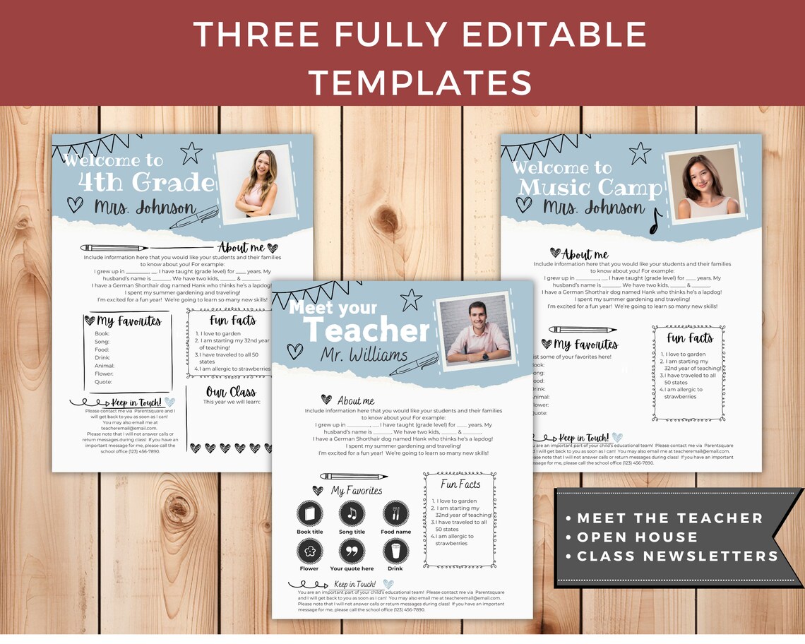 Meet the Teacher EDITABLE Template, Teacher Welcome Letter, Back to ...
