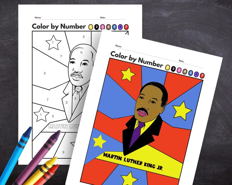 Black History Month Color by Number Printable Activity | 14 Coloring ...