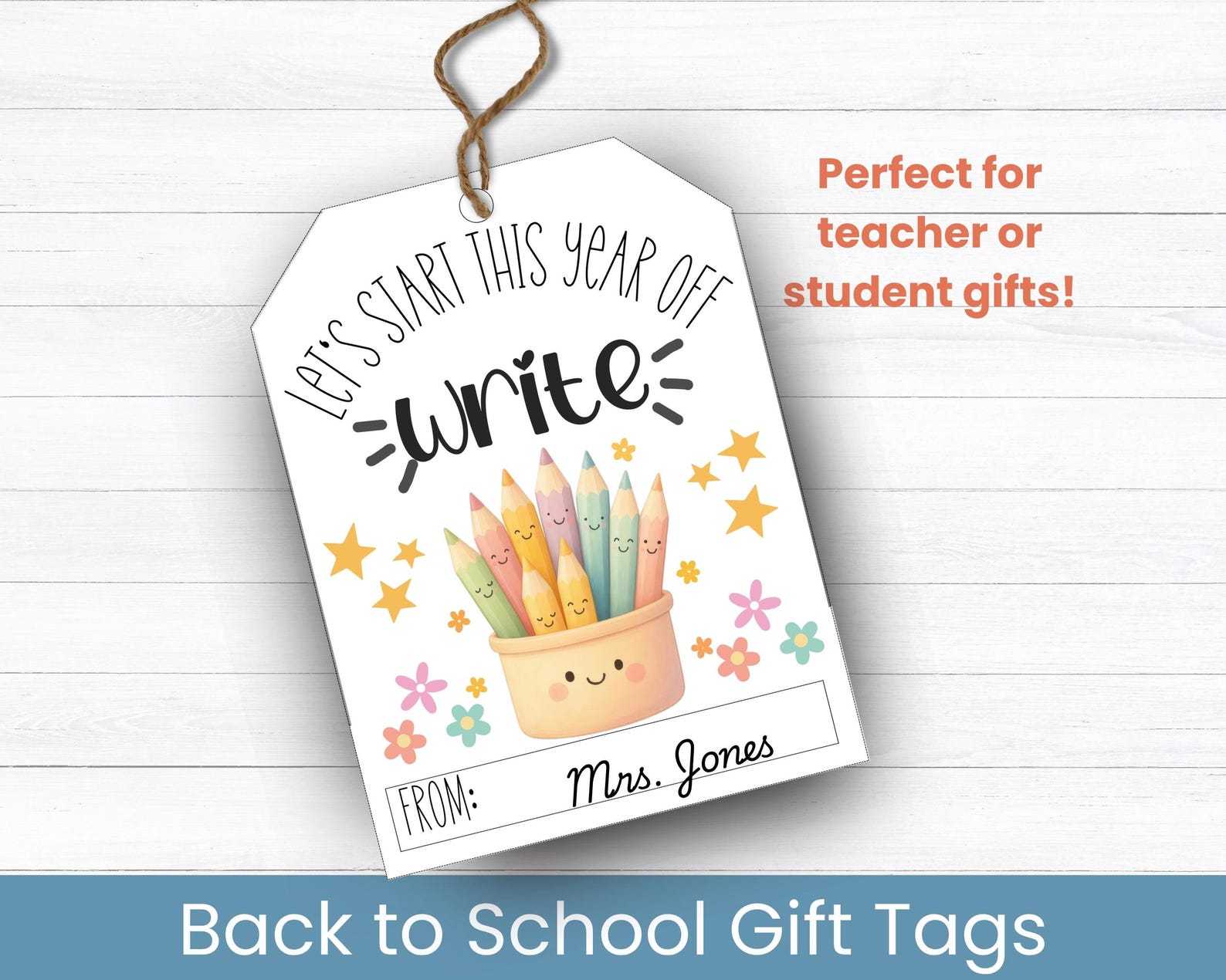 Back to School Printable Gift Tags | Let’s Start This Year off WRITE ...