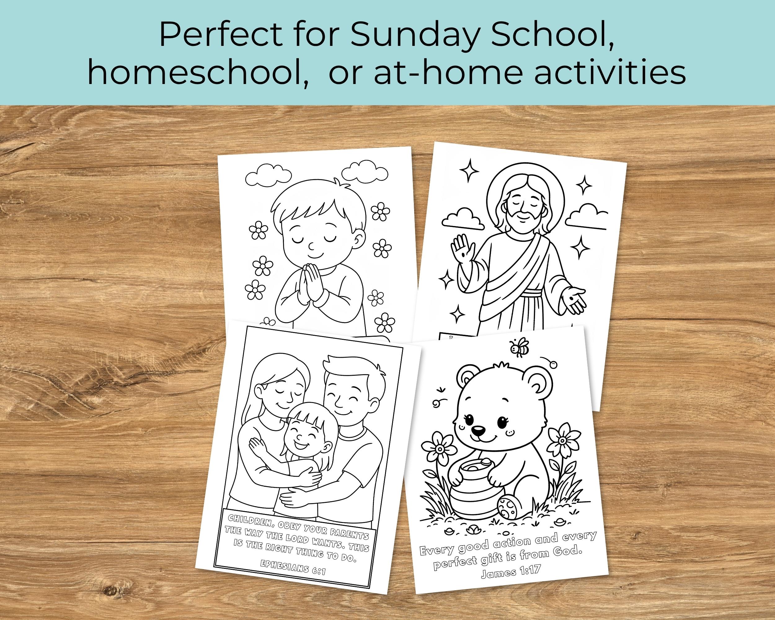 Printable Bible Verse Coloring Page for Kids, Christian Homeschool ...
