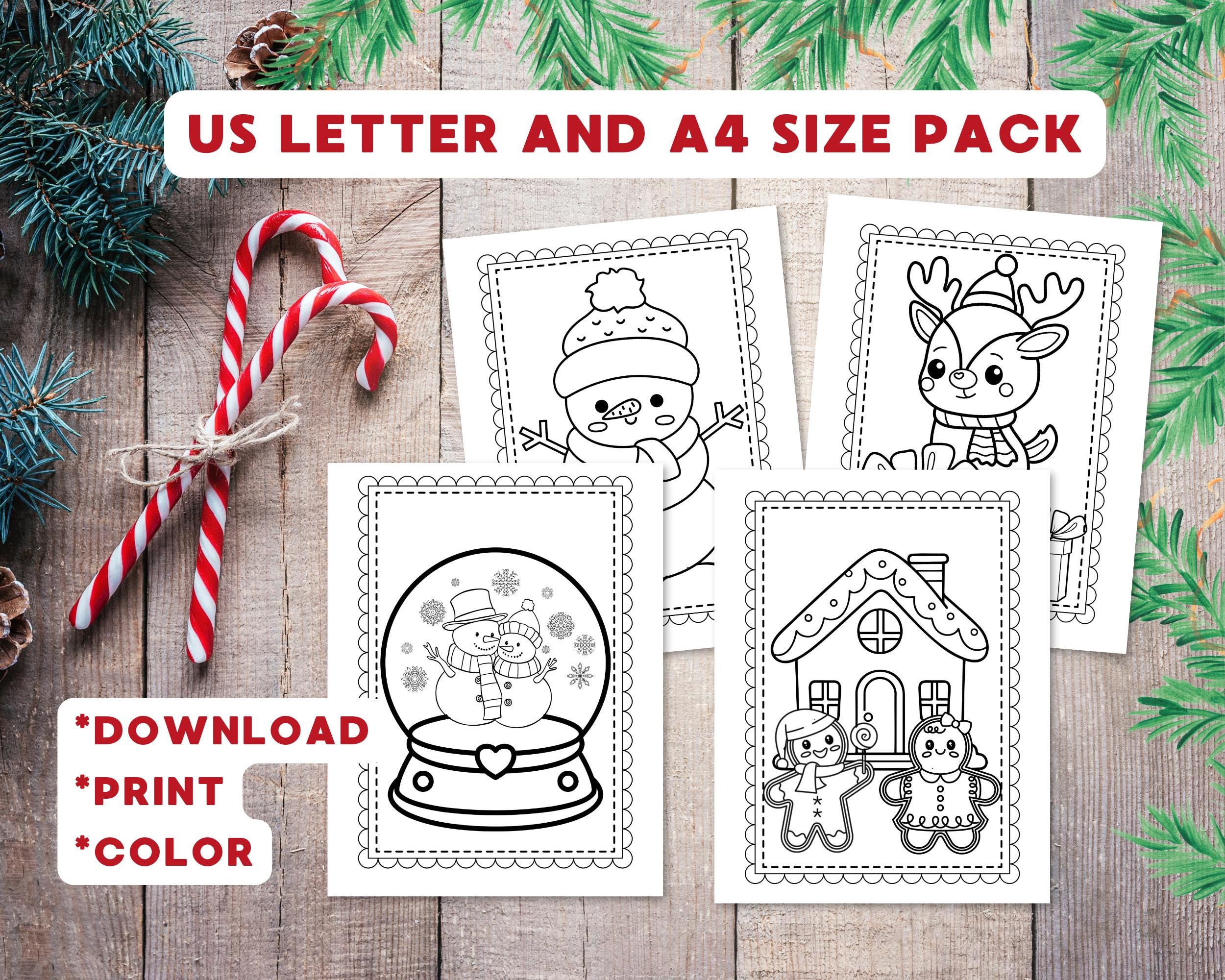 12 Christmas Coloring Pages for Kids, Creative Holiday School Activity ...