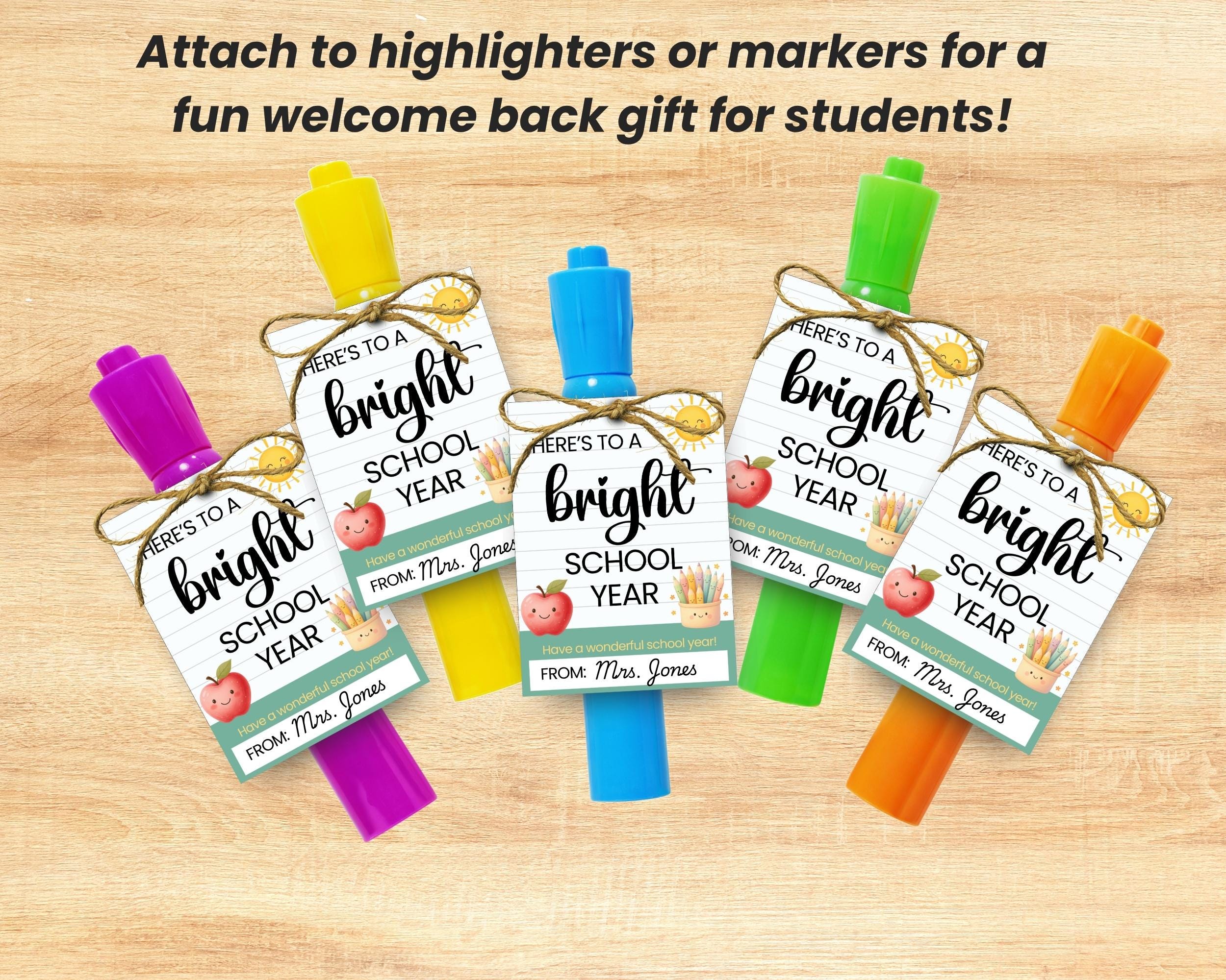 Back to School Printable Gift Tags | Here's to a Bright School Year ...