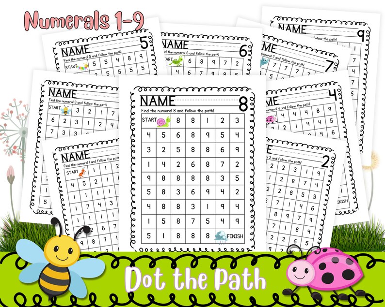 Spring Dot Marker Number Printables – Numerals 1–9 Activities for ...