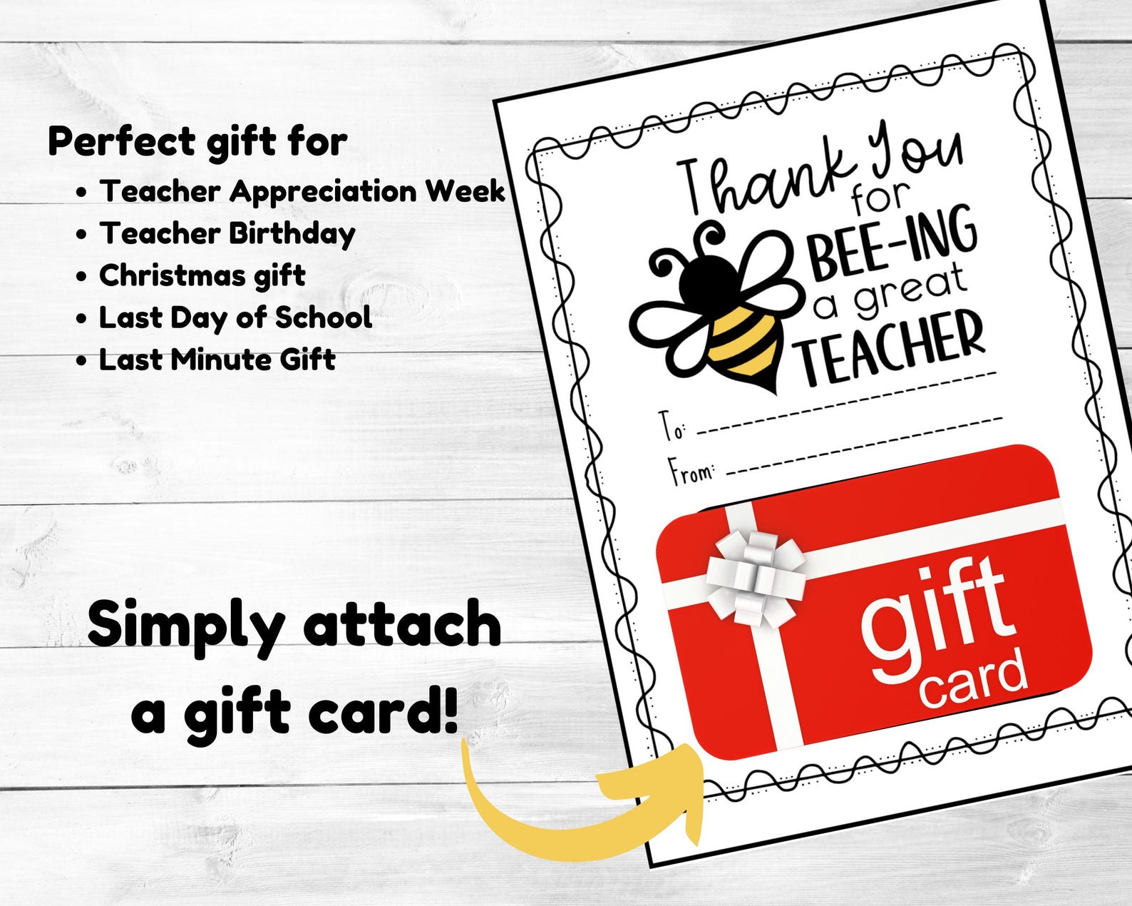 Teacher Appreciation Gift Card Holder - Instant Download for Teacher ...