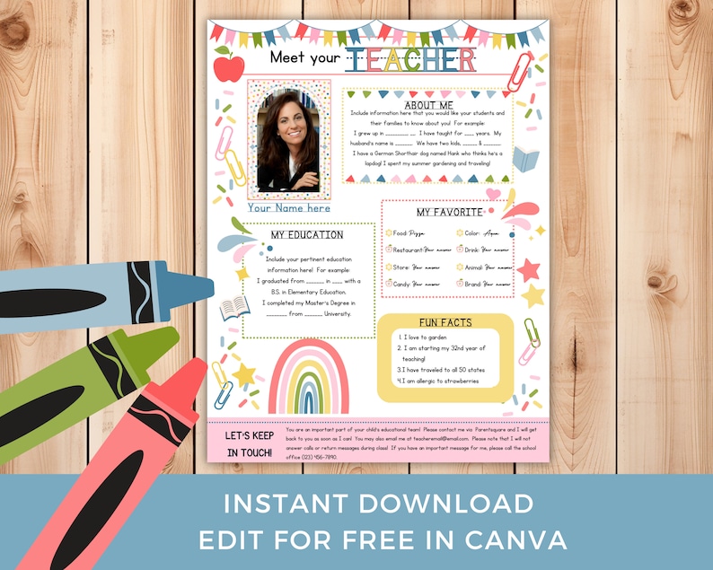 Meet the Teacher EDITABLE Template, Teacher Welcome Letter, Back to ...