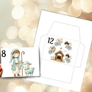 Nativity Scene Advent Calendar Envelopes - 25 Printable Templates for a ...