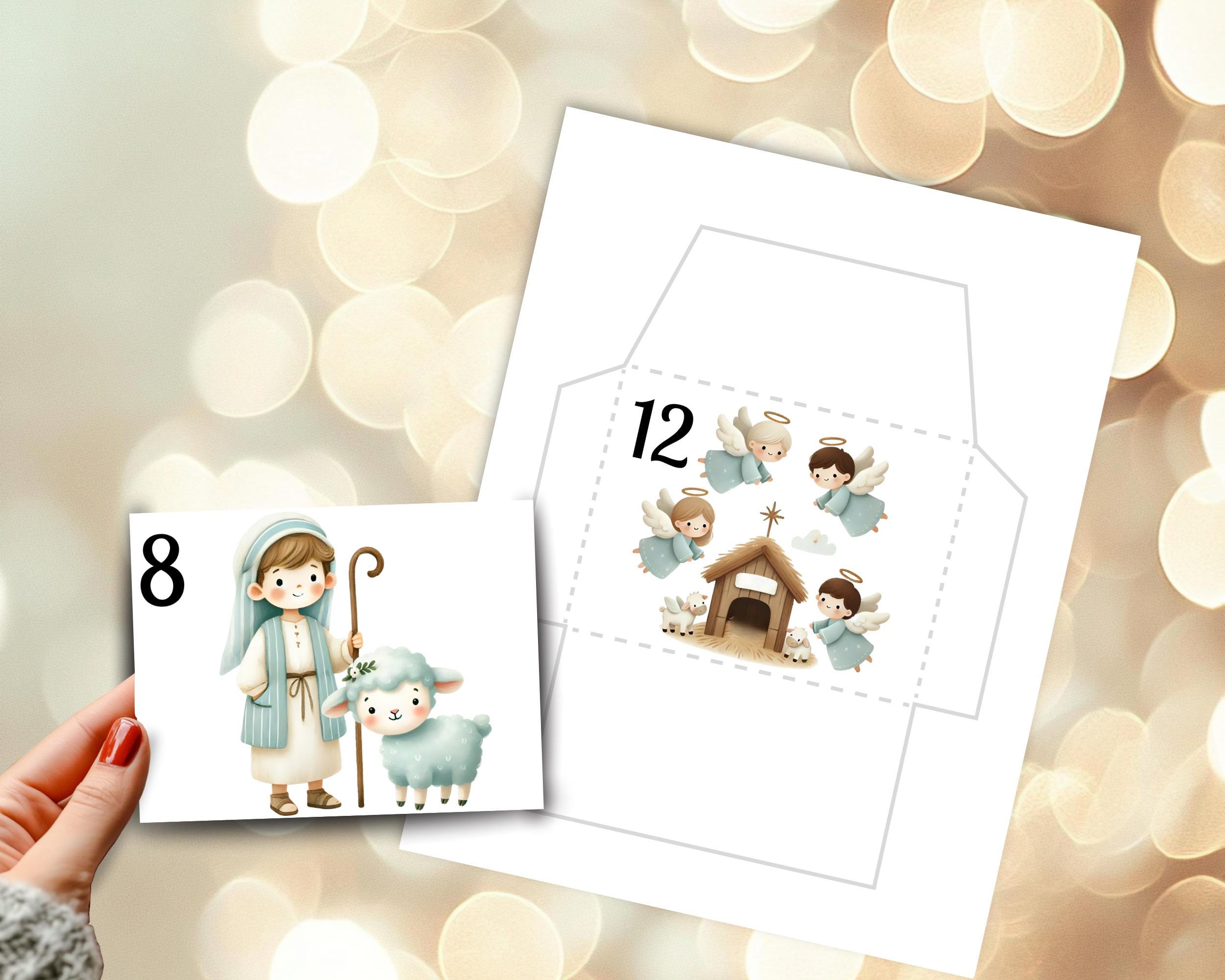Nativity Scene Advent Calendar Envelopes - 25 Printable Templates for a ...
