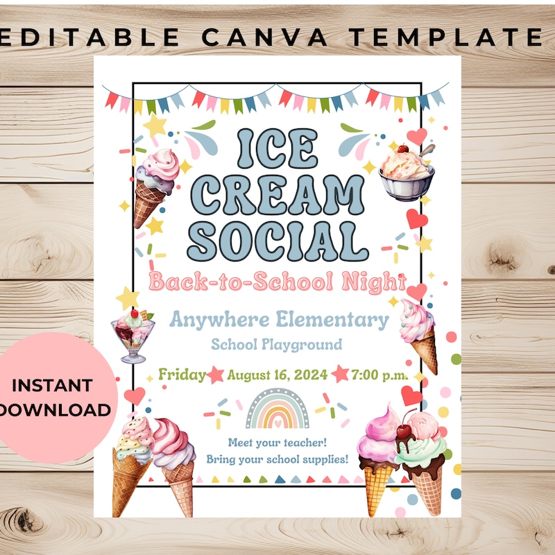 Ice Cream Social Invitation - Etsy