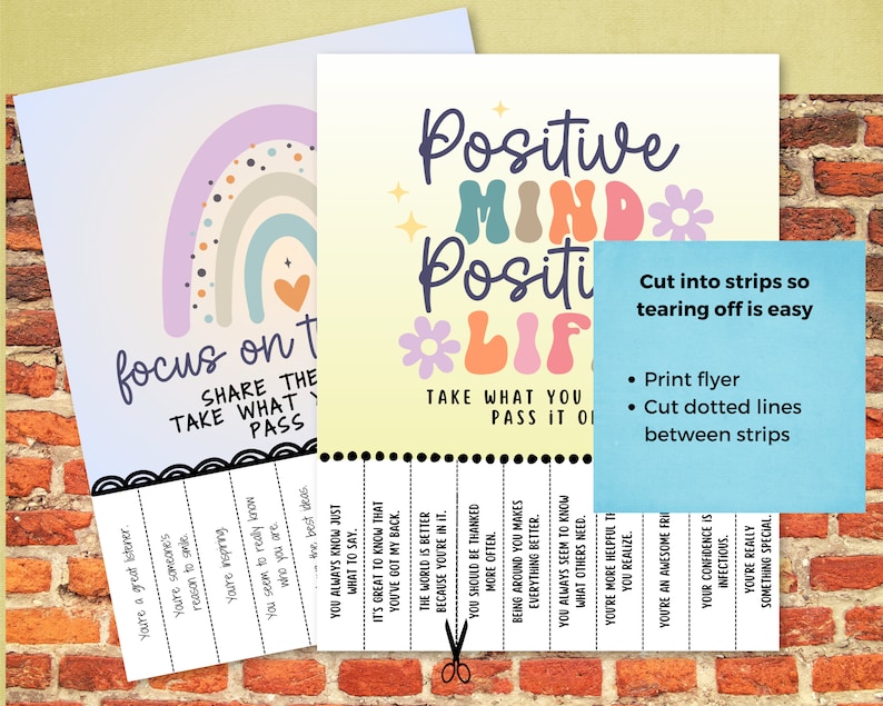 Compliment Tear off Flyer BUNDLE for School Counselors, Therapists ...