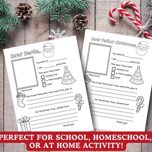 Kids' Printable Santa Letter, Color Your Christmas Wishes, Creative ...