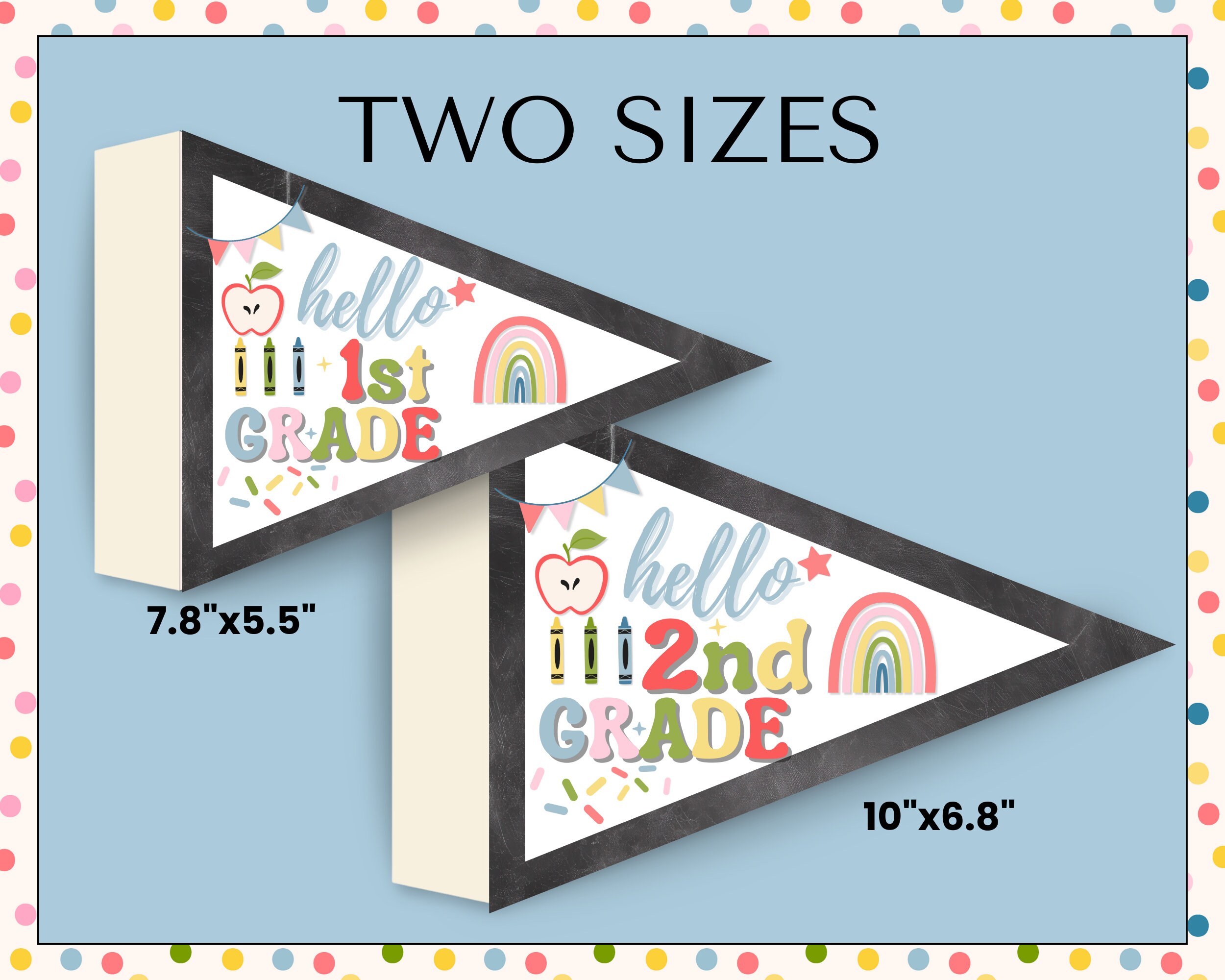 First Day of School Pennant Flag Printable, Printable Back to School ...