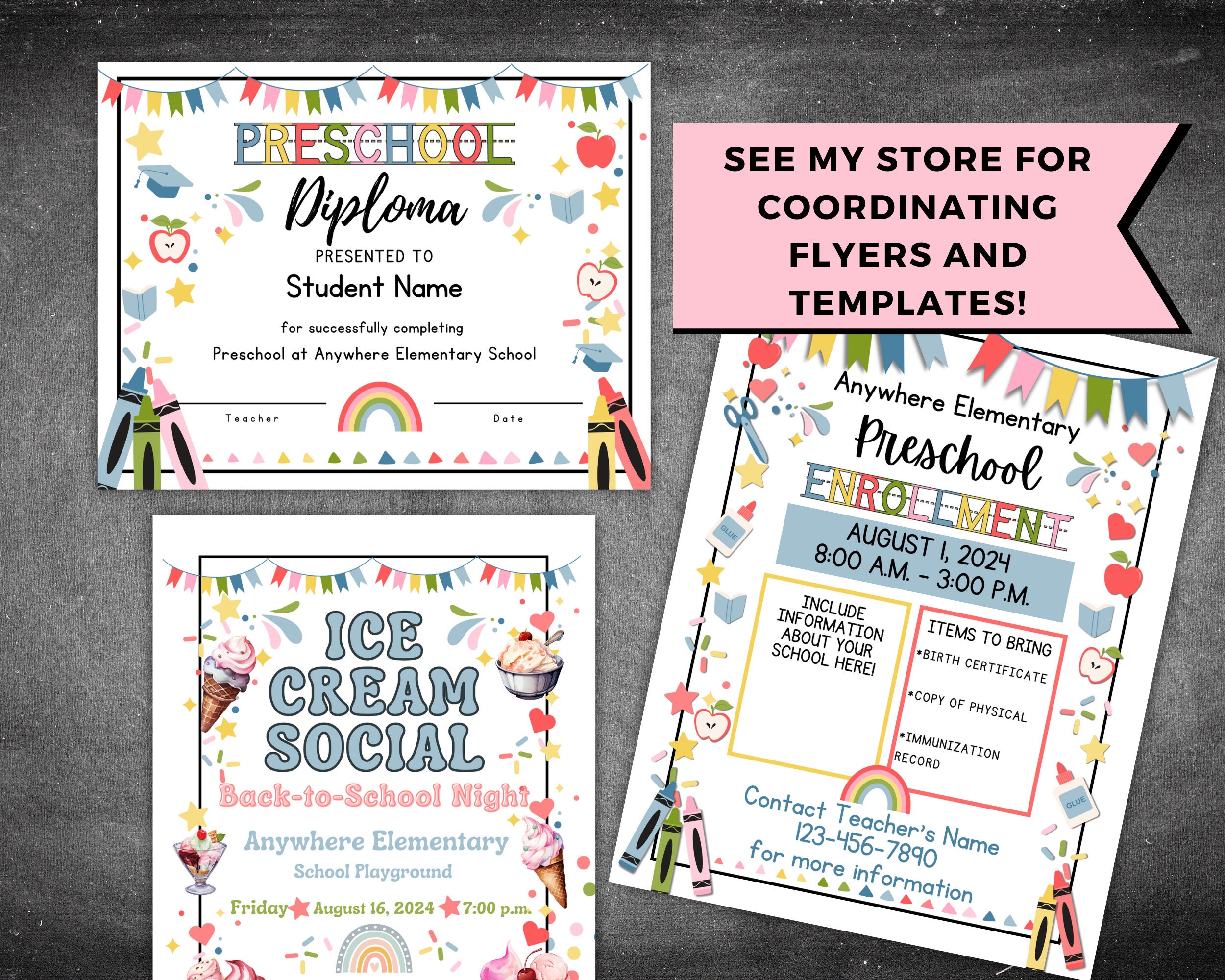 Infant & Toddler Diploma Template, PRINTABLE School Certificate, Canva ...