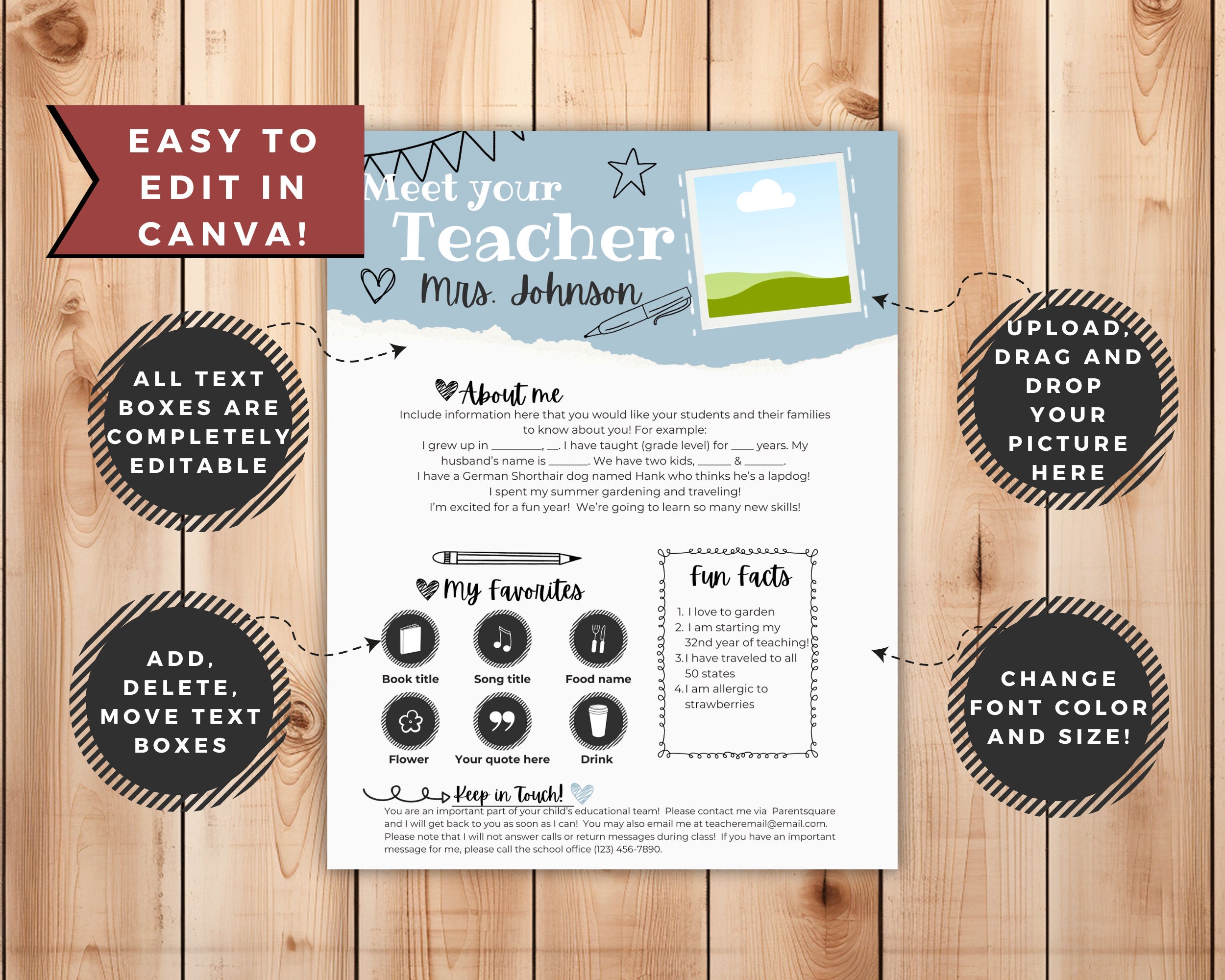 Meet the Teacher EDITABLE Template, Teacher Welcome Letter, Back to ...