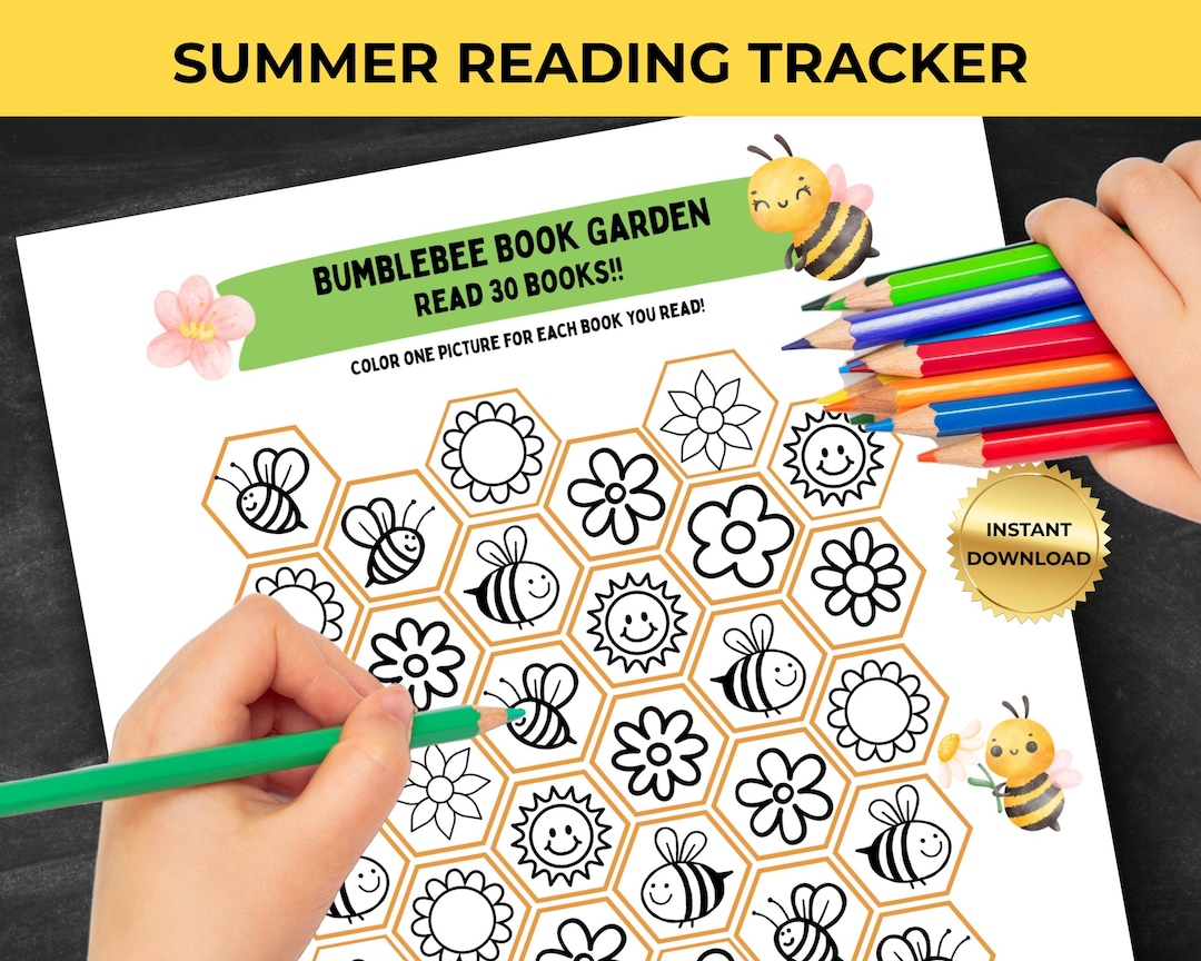 Kids Reading Chart | Bumblebee Book Garden Tracker | Printable Summer ...