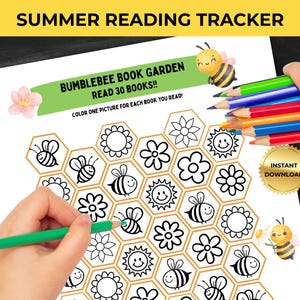 Kids Reading Chart | Bumblebee Book Garden Tracker | Printable Summer ...