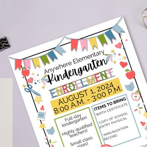 Customizable School Enrollment Flyer | Editable Canva Template ...