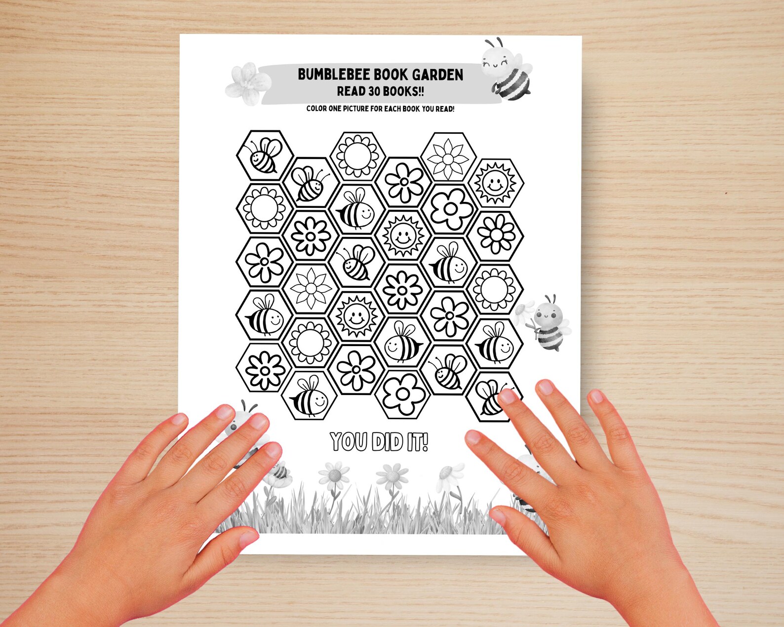Kids Reading Chart | Bumblebee Book Garden Tracker | Printable Summer ...
