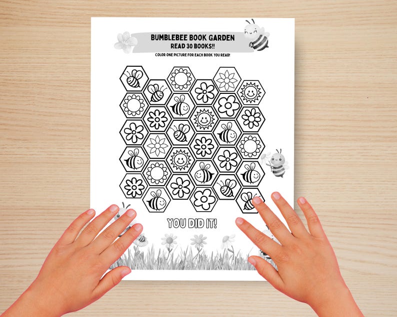 Kids Reading Chart | Bumblebee Book Garden Tracker | Printable Summer ...