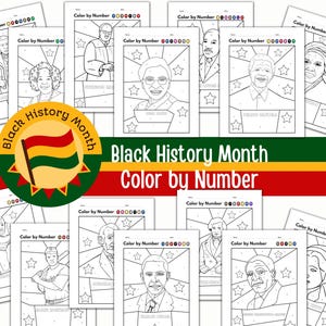 Black History Month Color by Number Printable Activity | 14 Coloring ...