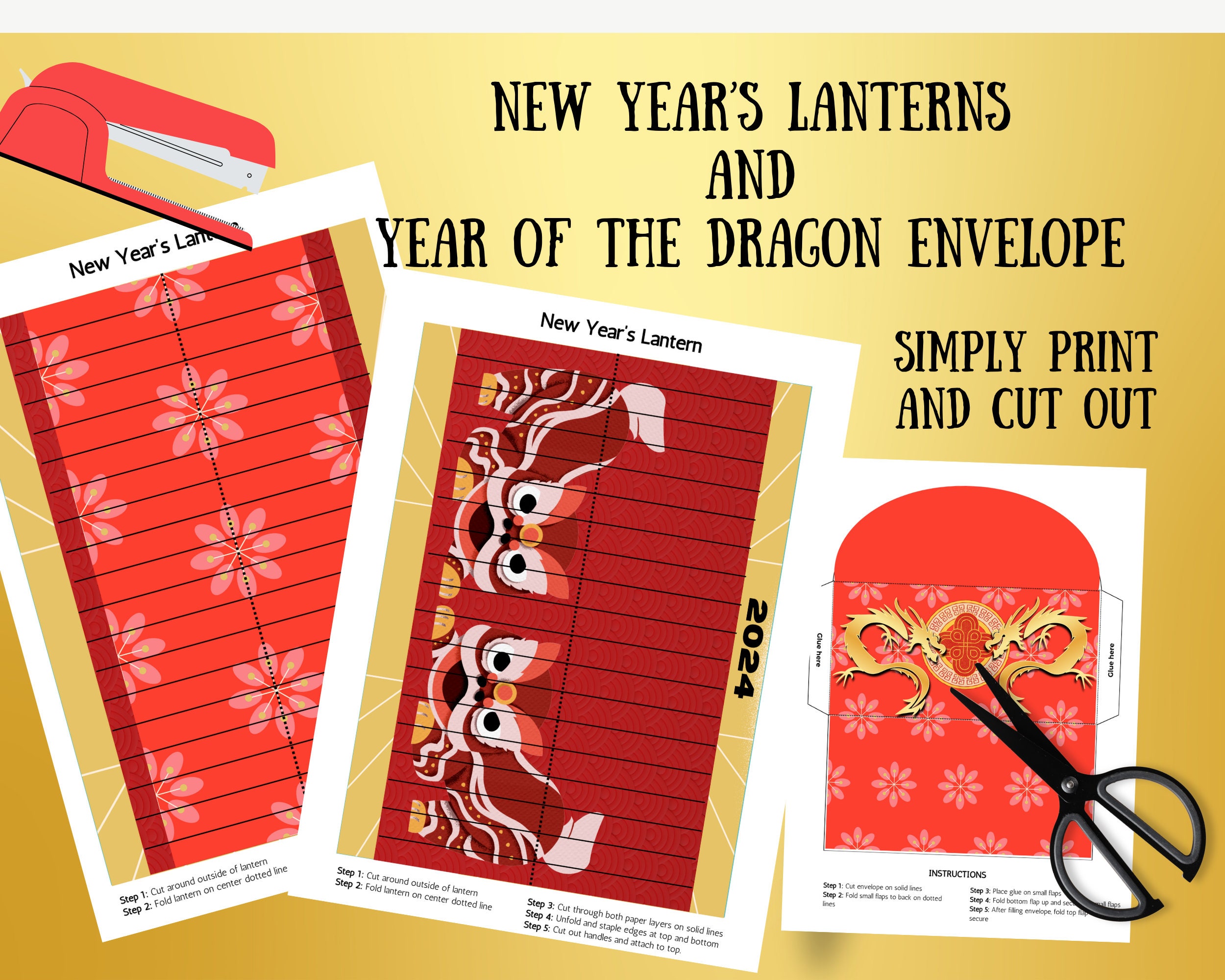 Lunar New Year PRINTABLE Activities. Red Envelope Craft, Chinese ...