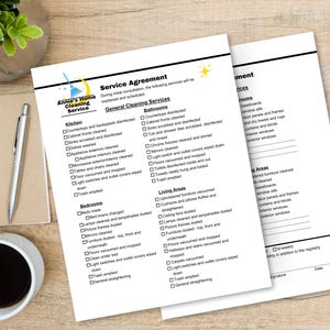 House Cleaning Service Agreement, Editable Cleaning Contract Template ...
