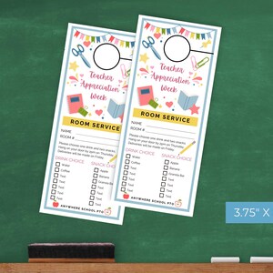 Teacher Appreciation Room Service Door Hanger, Printable Editable ...