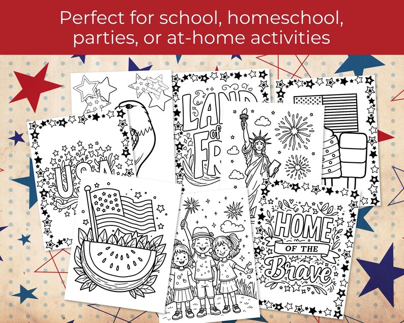 Patriotic Coloring Pages for Kids | 25 Printable Usa-themed PDF Sheets ...