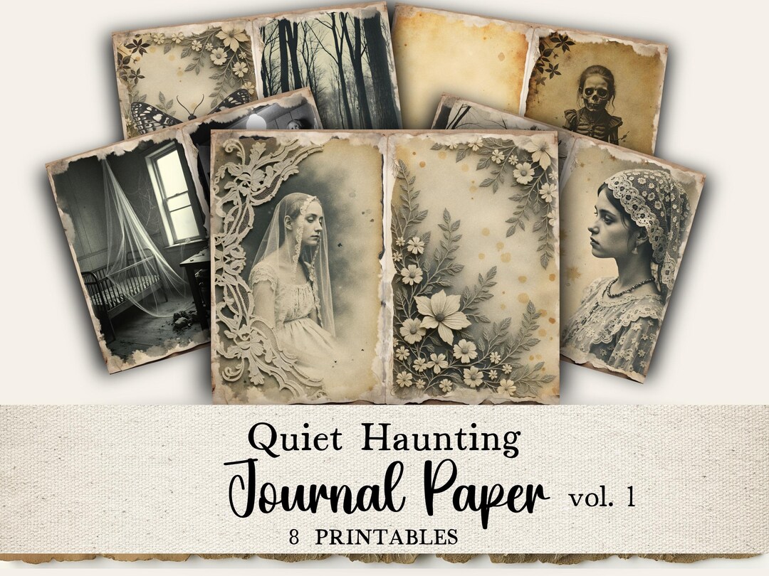 Printable Gothic Junk Journal Pages | Quiet Haunting, Vintage Horror ...