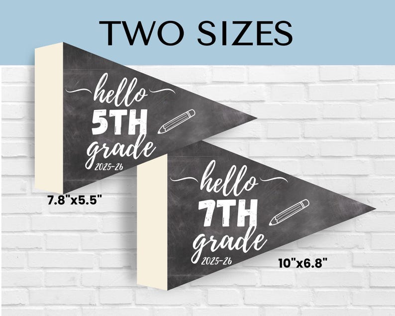 First Day of School Pennant Flag Printable, Printable Back to School ...